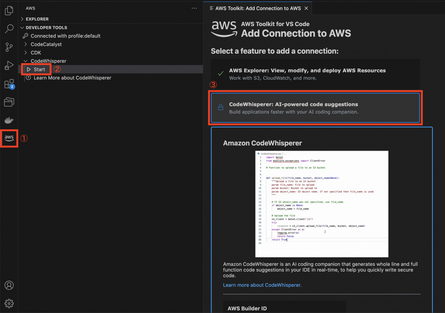 Amazon CodeWhisperer（Professional版）のセットアップ手順 | iret.media