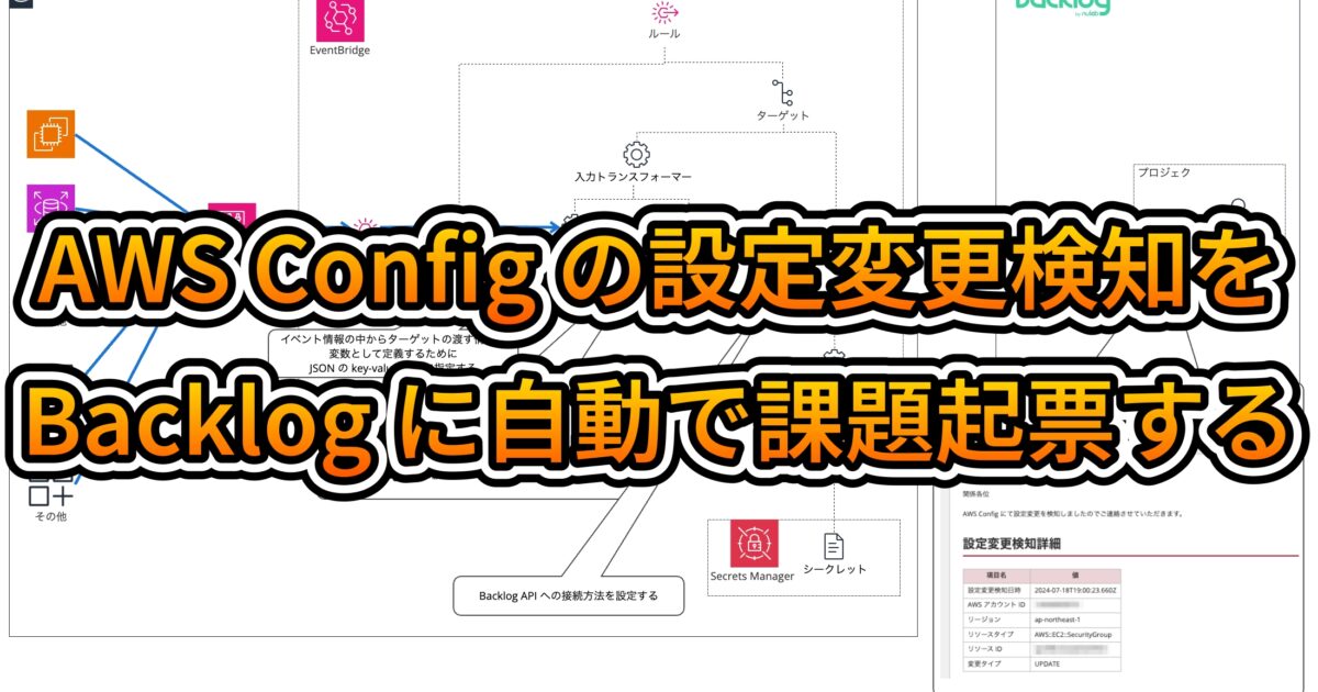 AWS Config の設定変更検知を Backlog に自動で課題起票する | iret.media