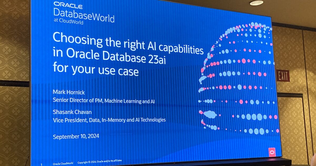 Oracle CloudWorld 2024参加レポート：AI時代におけるOracle Database 23aiがもたらす価値 | iret.media